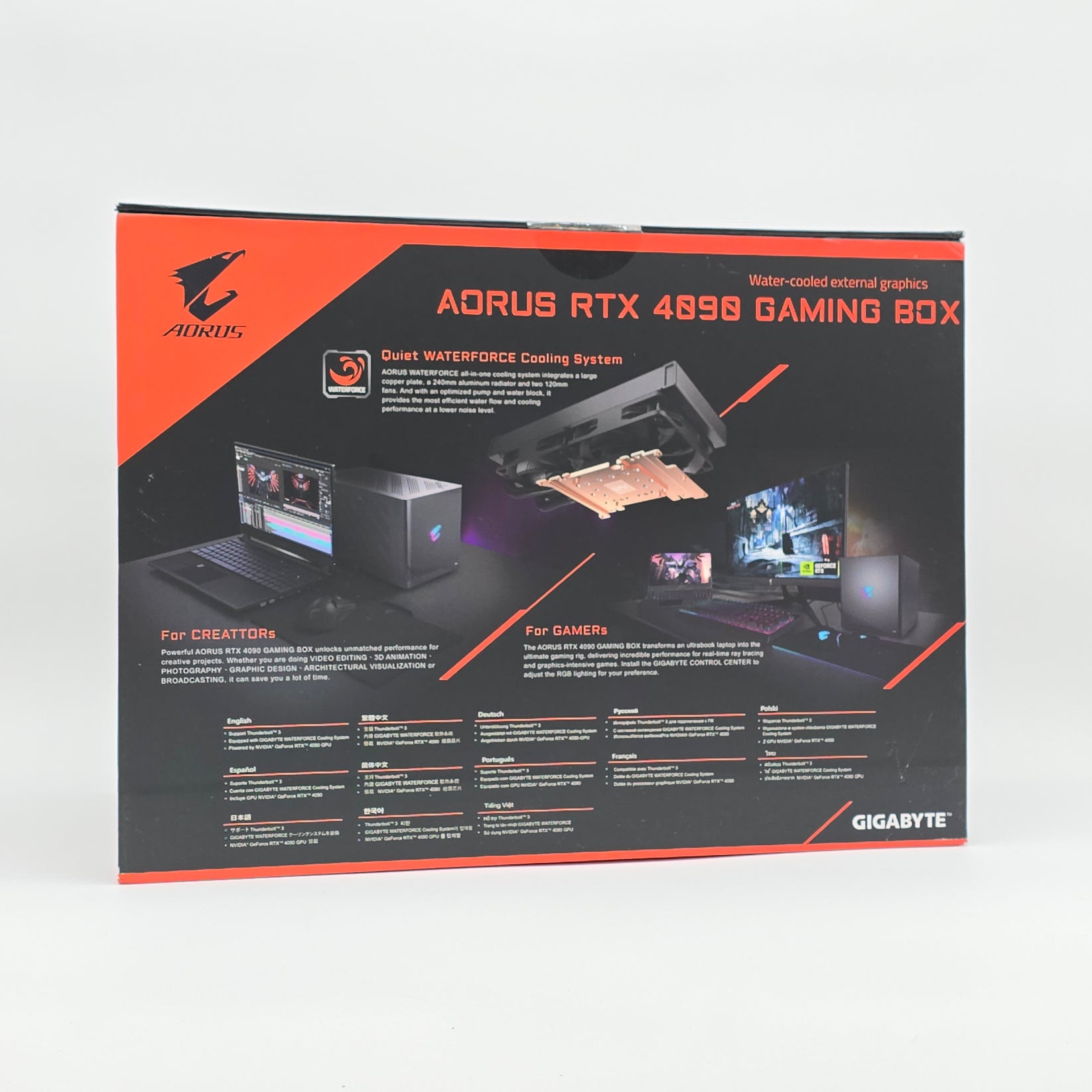 Aorus RTX 4090 Gaming Box eGPU, WATERFORCE All-in-One Liquid Cooled – MBPC