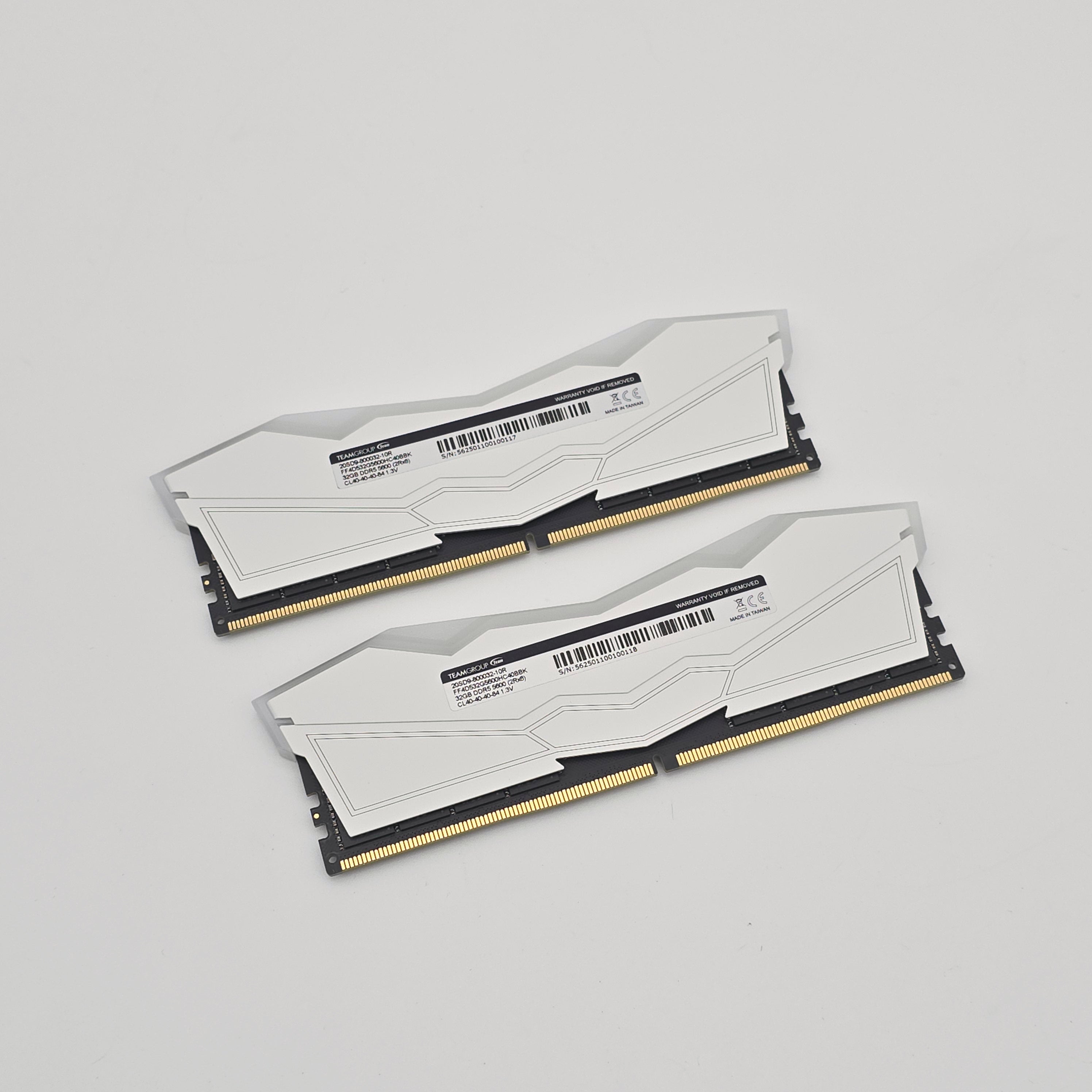 Teamgroup TForce Delta White RGB 64GB DDR5 RAM, 5600MHz, CL40-40-40-84 ...